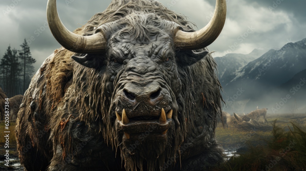 Mythical beast in nature monster animal Stock Illustration | Adobe Stock