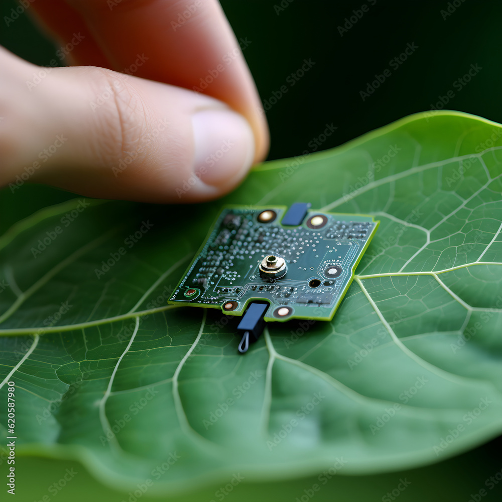 Biochips implanted in a leaf, collection and transmission of data on ...