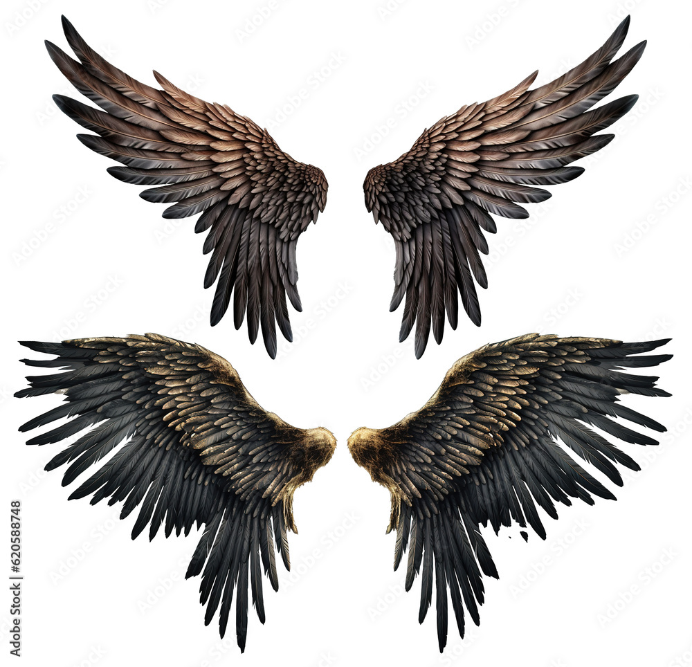 spread eagle bird wings on transparent background, bird of prey Stock ...