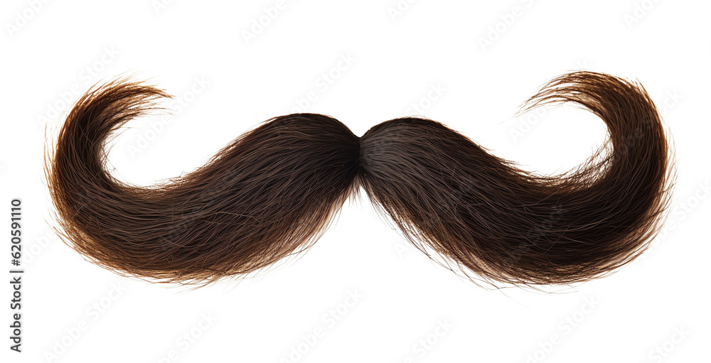 Black mustache. Gentleman curled facial hairstyle, barbershop ...