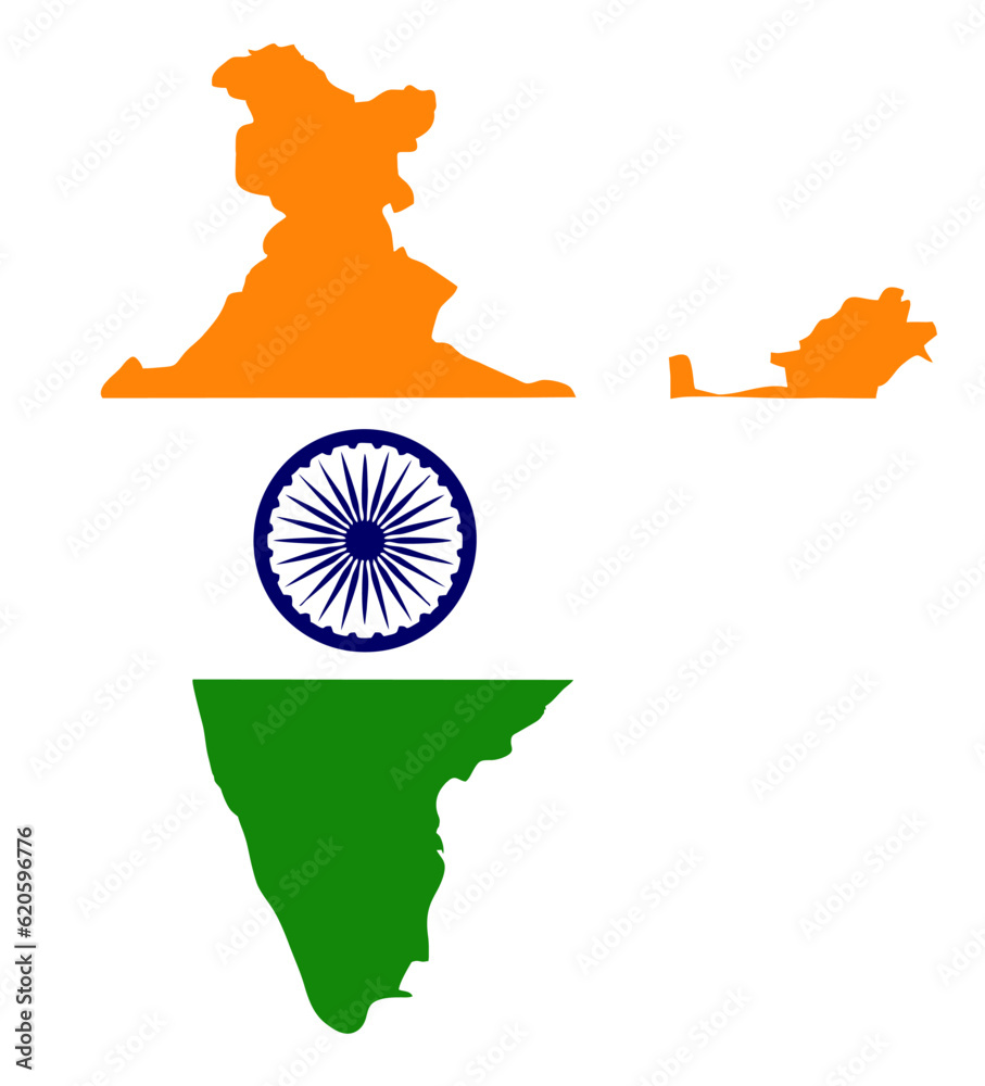 India flag map vector illustration isolated on transparent background ...
