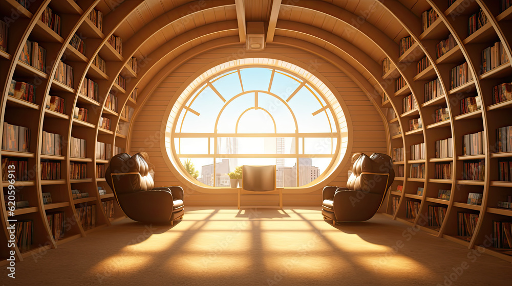 Empty Library Room - A Quiet Sanctuary of Knowledge Stock Photo | Adobe ...