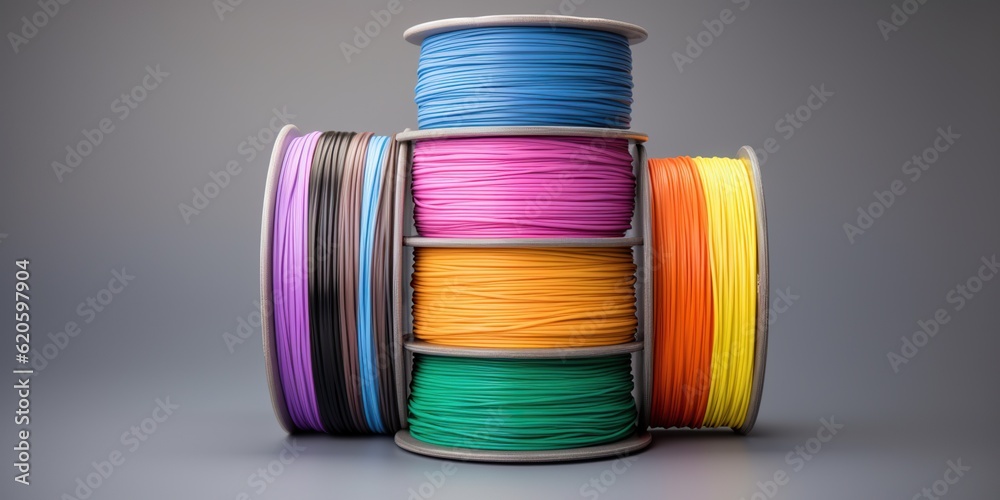 Multi-color stack of pla filament for 3d printing, concept of Additive ...