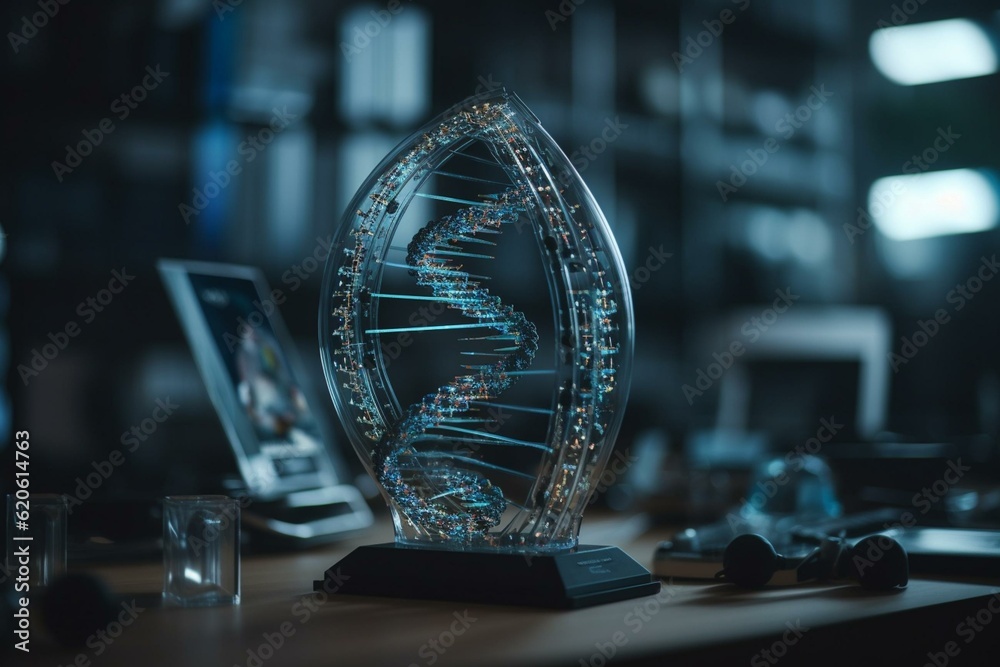 DNA replica in lab made with modern tech. Generative AI Stock ...