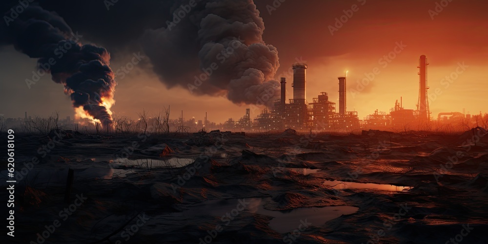 Conceptual of climate change and global warming with melting icebergs ...