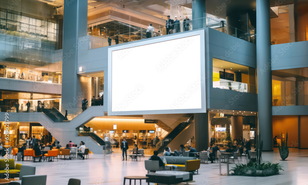 public shopping center mall or business center high big advertisement ...