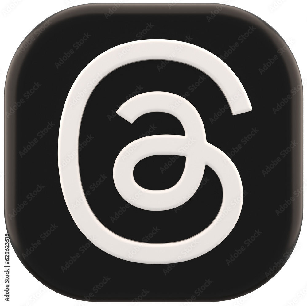 Valencia, Spain - July, 2023: Threads isolated logo app icon on ...