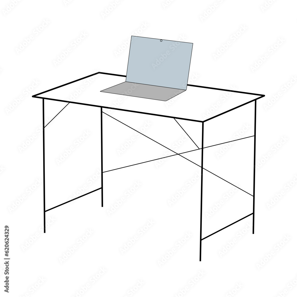 Pictogram Businessman Working on Computer. Vector illustration ...