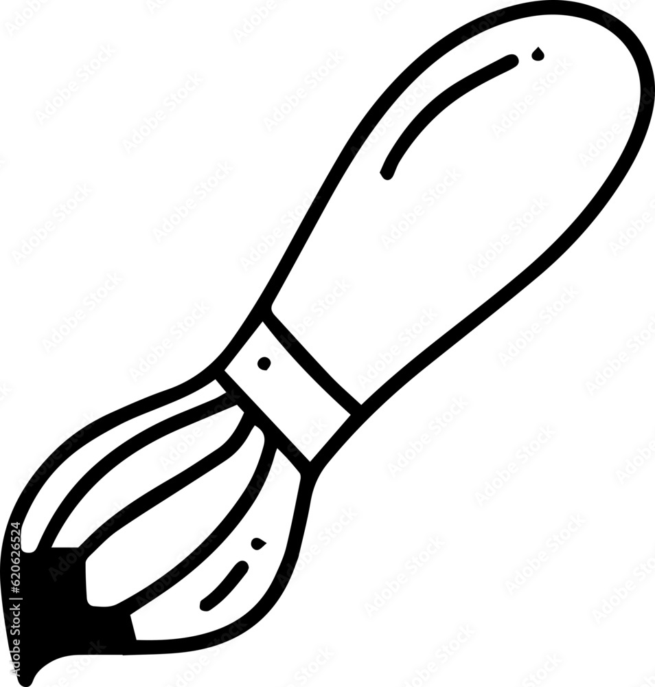 paintbrush cartoon line doodle Stock Vector | Adobe Stock