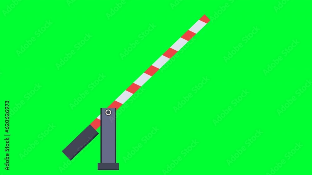 Railway Crossing Barrier fence prevent vehicles. Road Barrier Red White ...