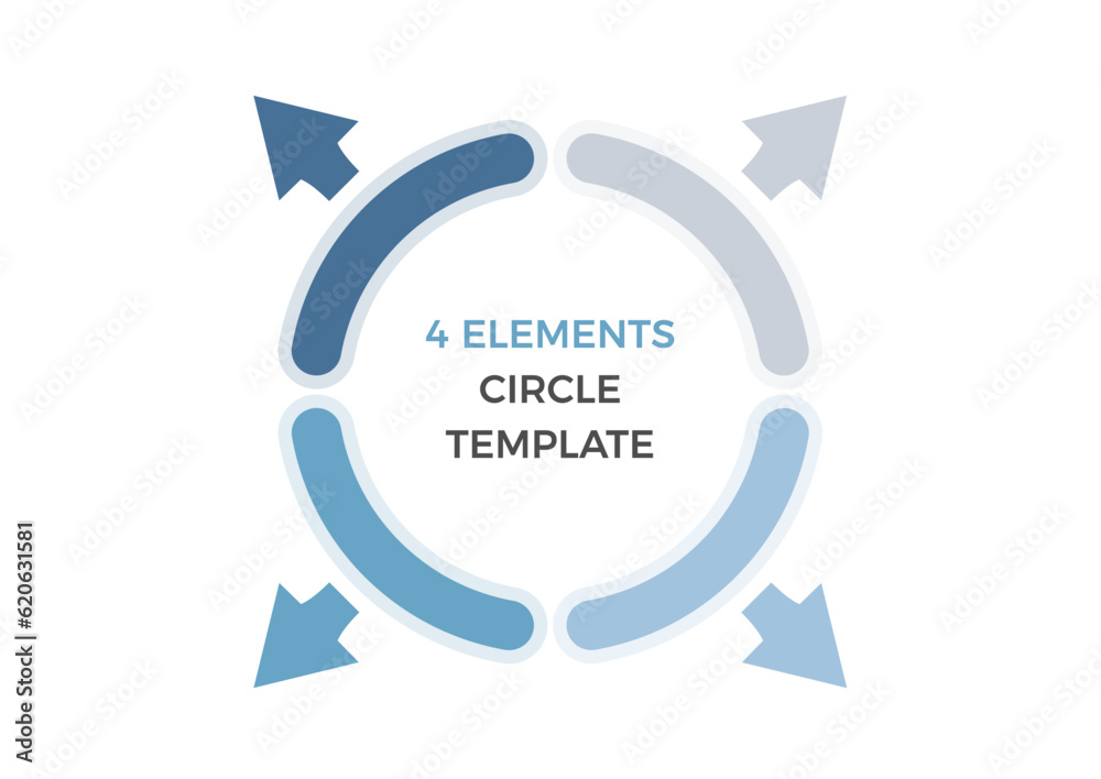 Circle with four arrows, infographic template for circle diagram ...
