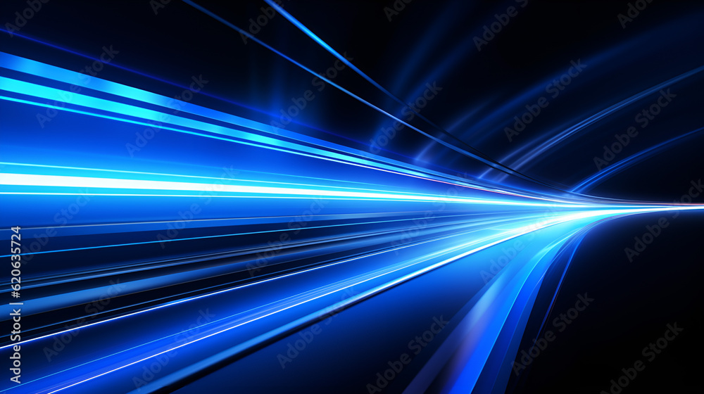 Blue tech neon spotlight background, speed motion abstract background ...
