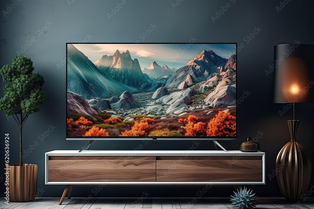 SMART OLED TV promotional photo with beautiful wallpaper, Internet of ...