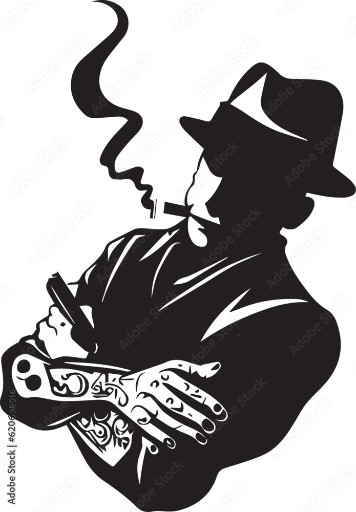 Gangster vector tattoo design illustration Stock Vector | Adobe Stock