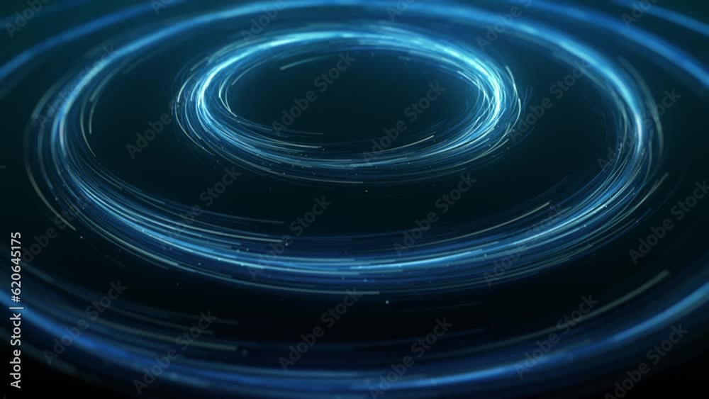 Concentric Circles Of Spinning Particles/ 4k animation of abstract ...