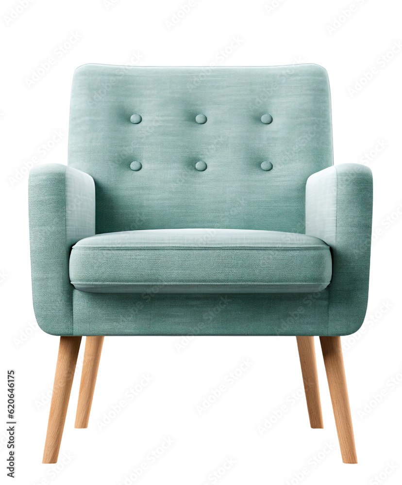 Blue Modern Armchair. Front View. Interior Design Template. Ai ...