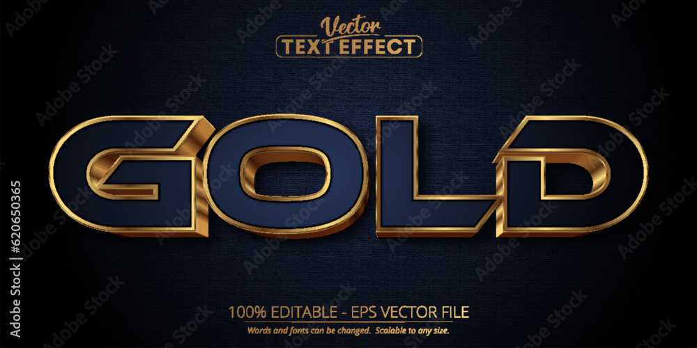 Gold text, luxury gold editable text effect on dark blue textured ...