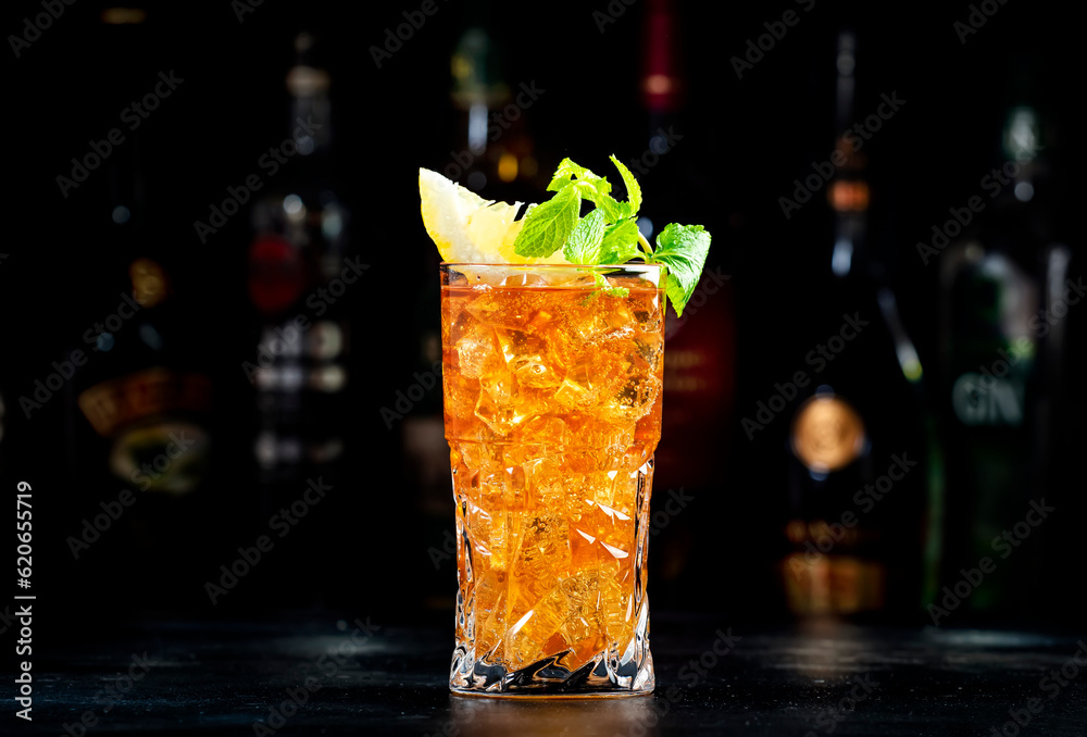 Boston tea alcoholic cocktail drink with white rum, dry gin, vodka ...