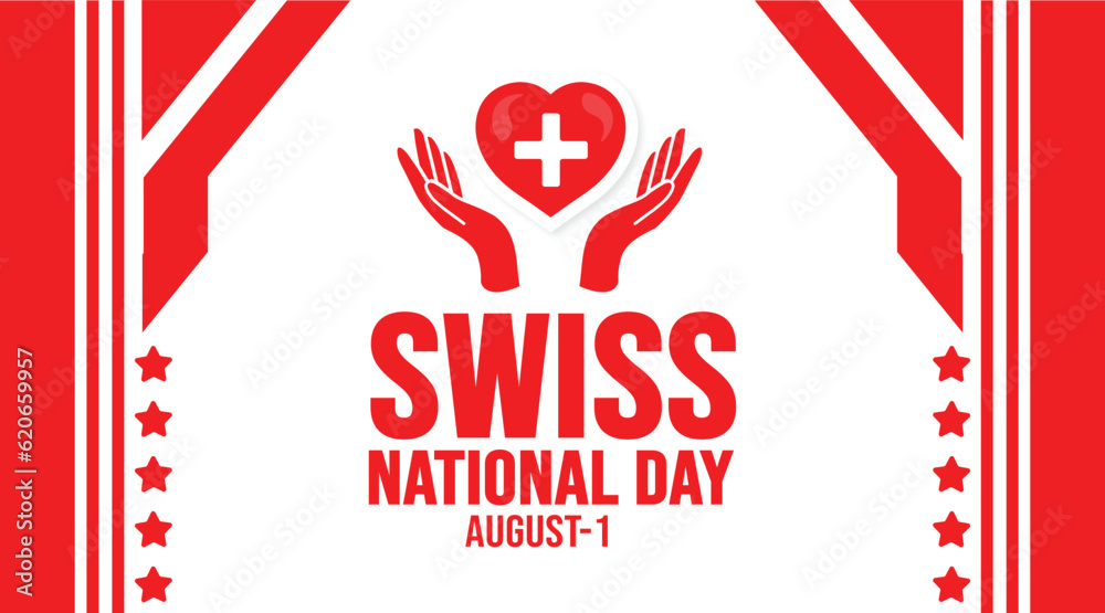 Happy Swiss National Day or Switzerland national day background ...