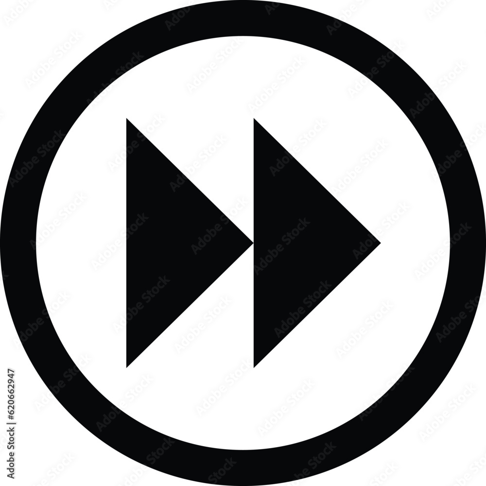 Fast forward button icon vector isolated on white background ...
