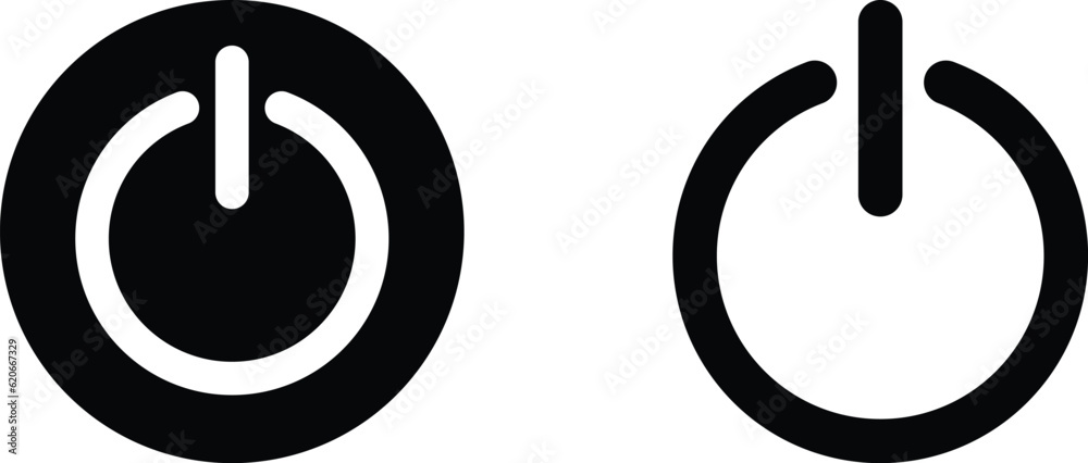 power icon set vector isolated on white background . shut down icons ...