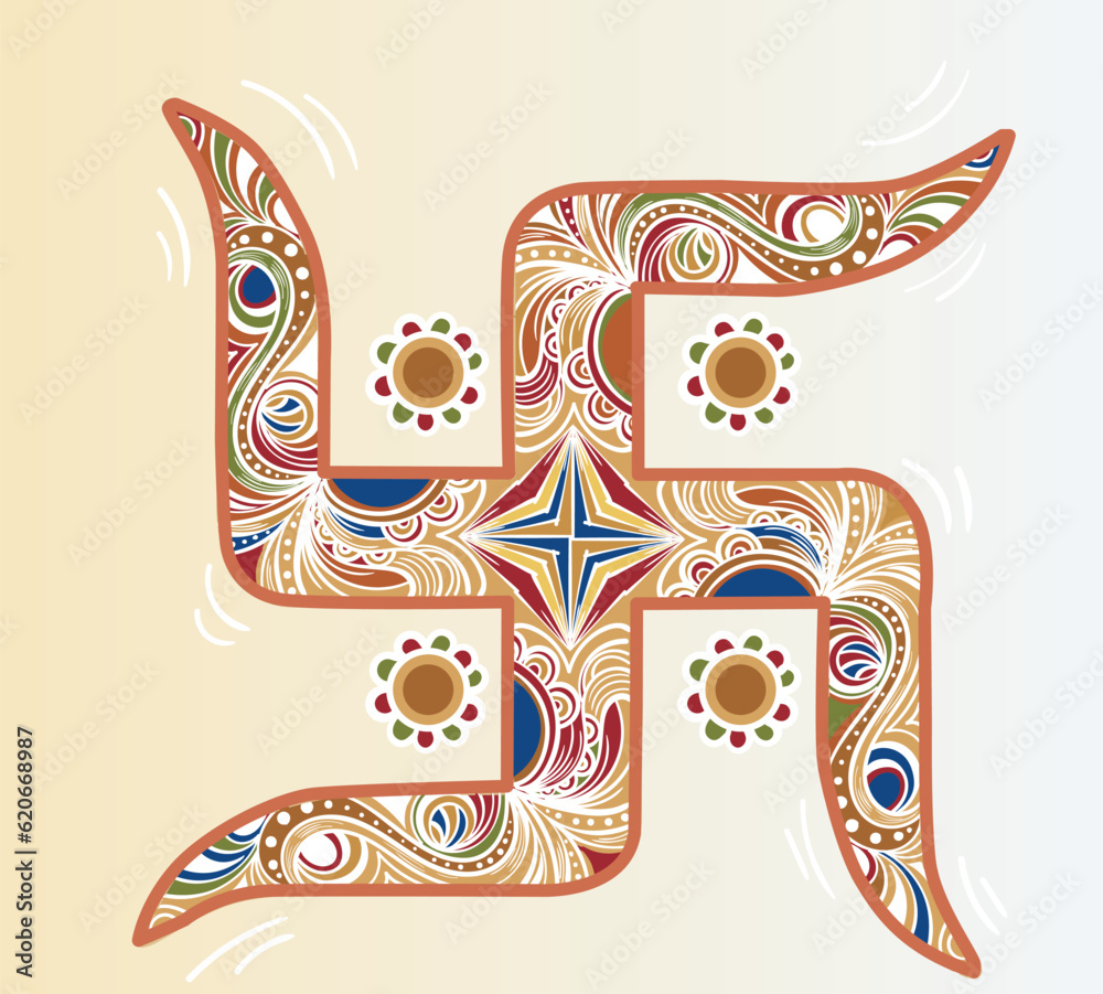 Spiritual Hindu Symbol - Swastik Design. Create Vector Hinduism Holy Symbol Swastik. Stock ...