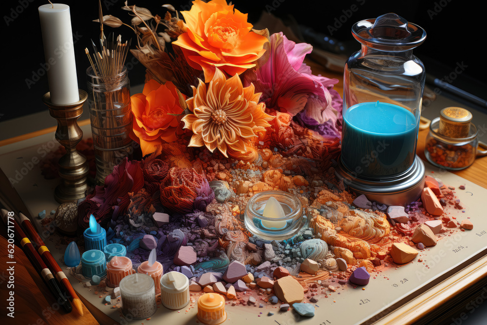 Artistic representation of the sands of time captured through a color ...