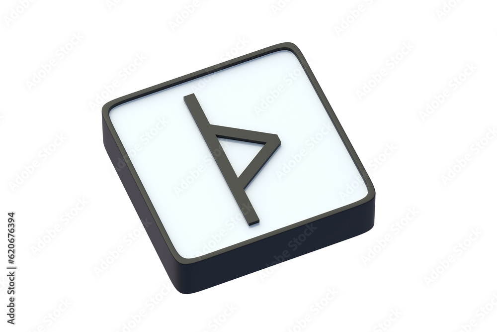 Thurisaz rune on button isolated on white background. Ancient german ...
