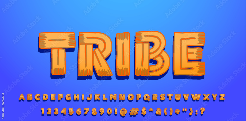 vector of tribe style alphabet design with uppercase, lowercase, number ...
