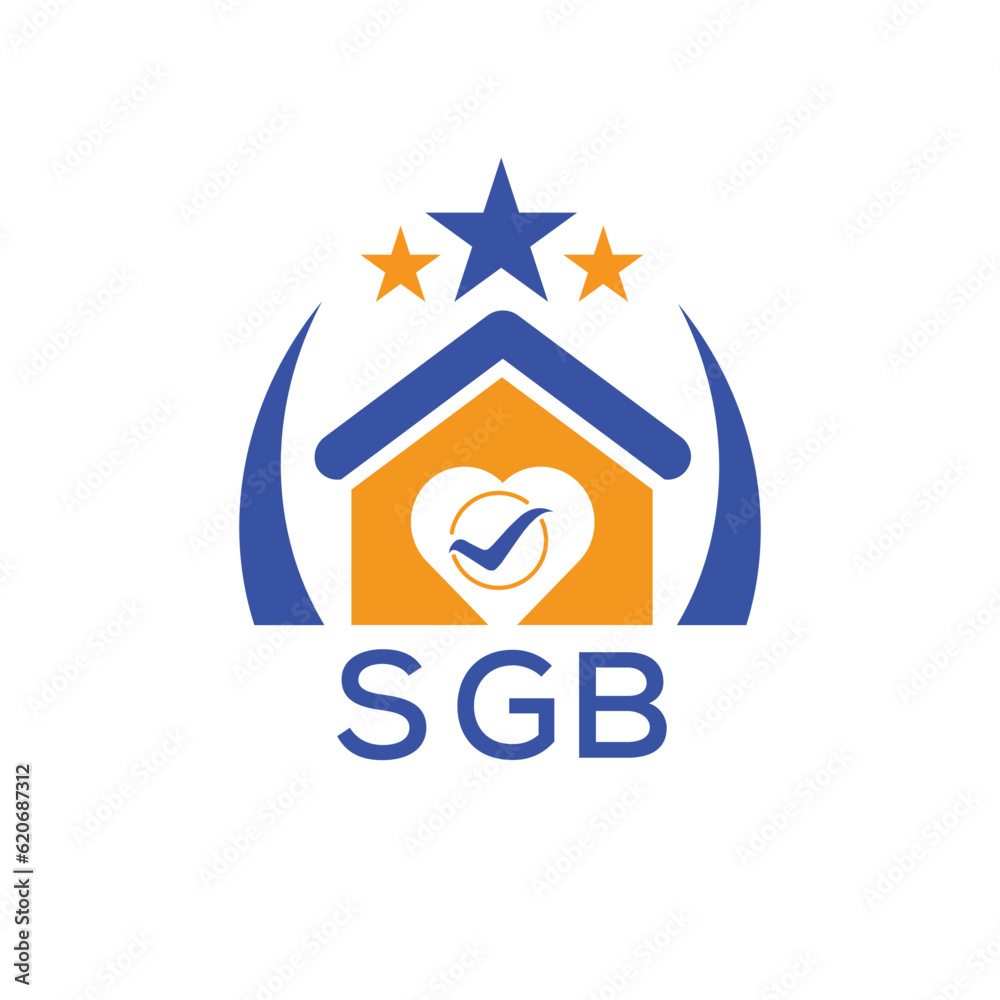 SGB House logo Letter logo and star icon. Blue vector image on white ...