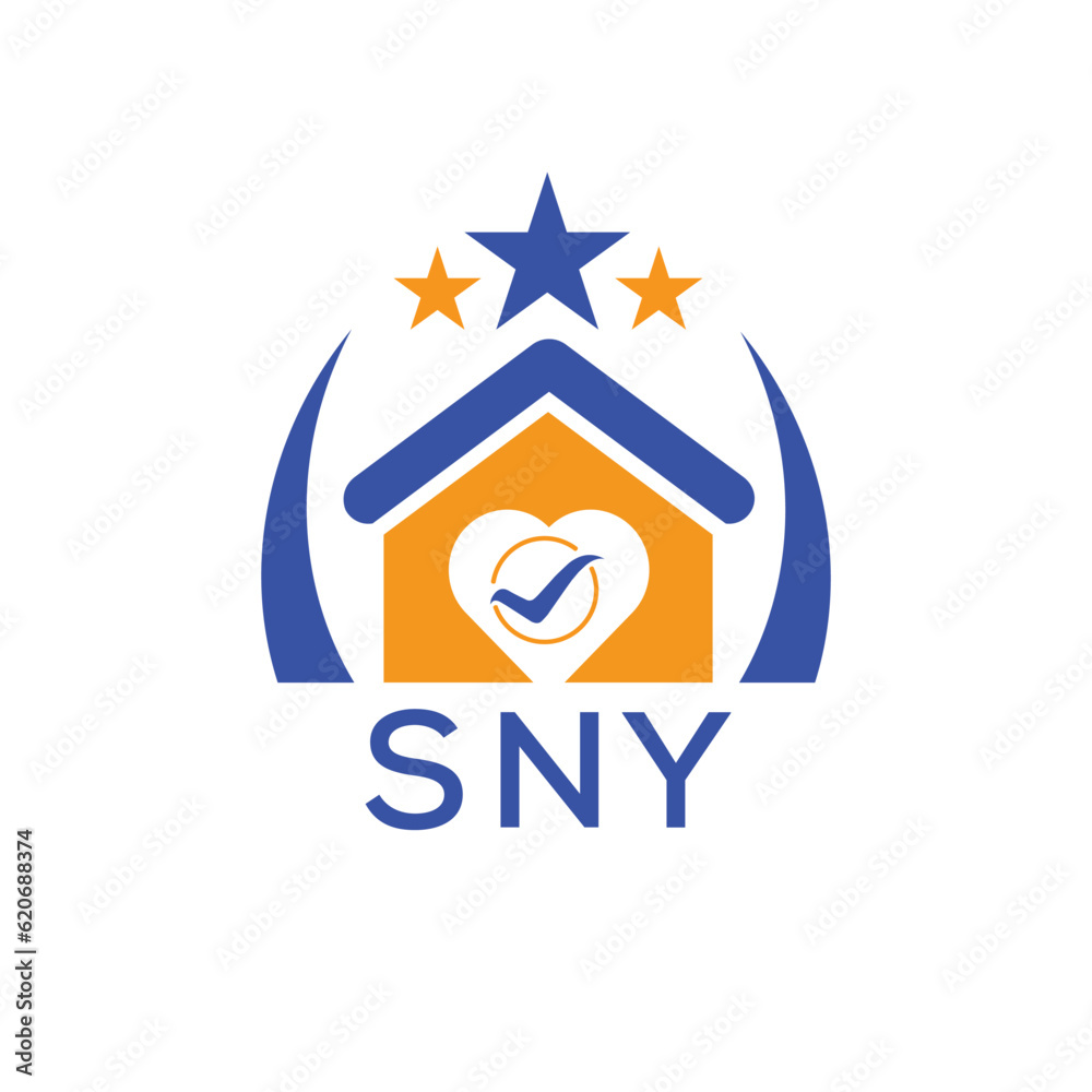 SNY House logo Letter logo and star icon. Blue vector image on white ...