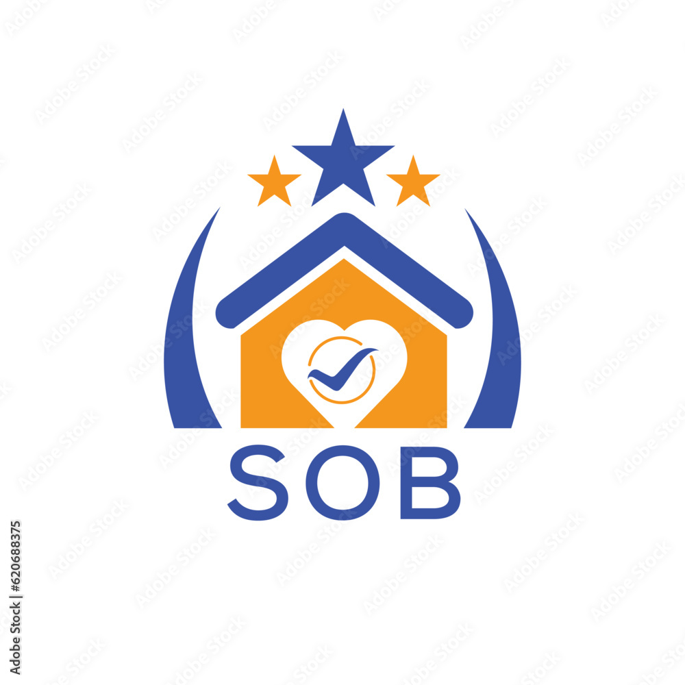 SOB House logo Letter logo and star icon. Blue vector image on white ...