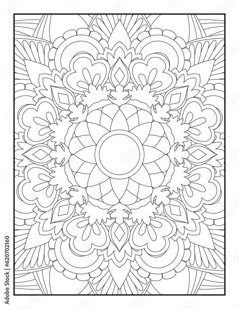 Pattern for coloring book. Flower Mandala Coloring Page.Coloring Page ...
