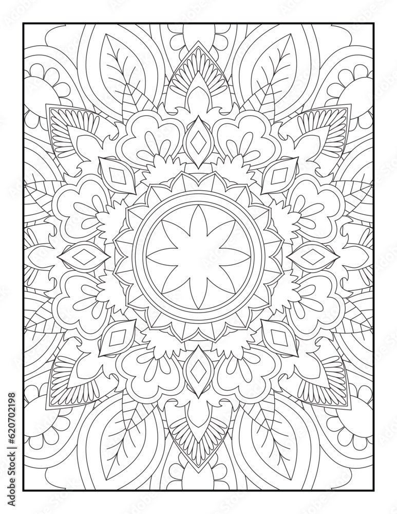 Pattern for coloring book. Flower Mandala Coloring Page.Coloring Page ...