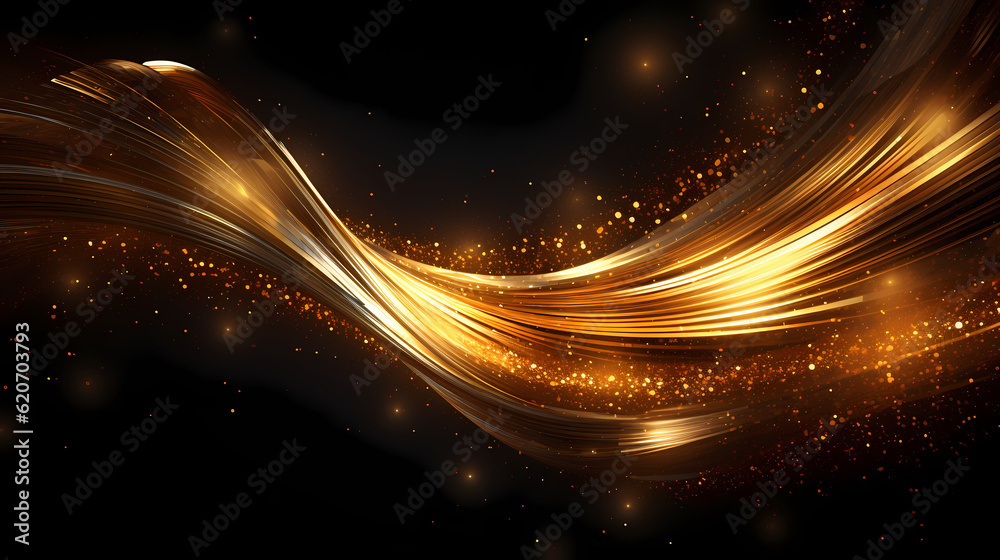 3d golden Abstract light dark background, science, futuristic, and ...