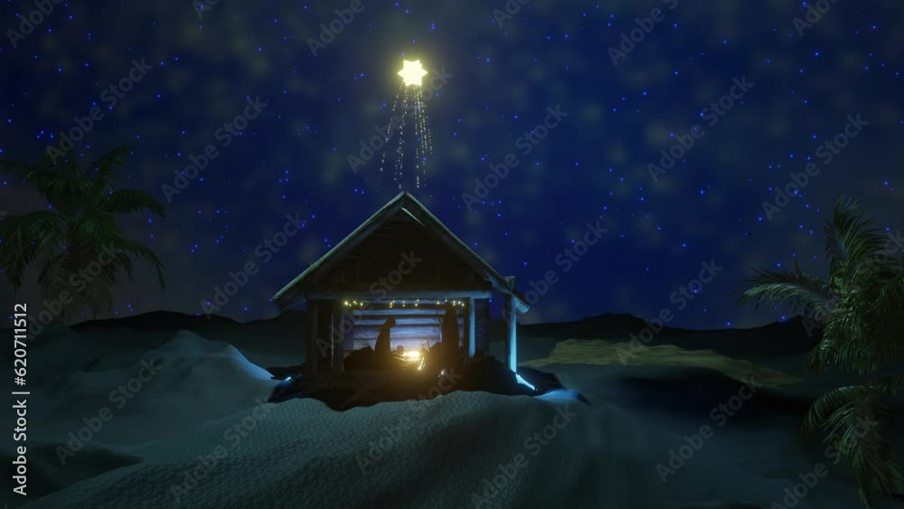 Nativity scene Jesus. Birth of Jesus Christ. Baby Jesus in manger with ...