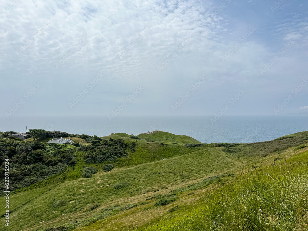 Lulworth Cove bay in Dorset, England, UK. Lulworth Cove and beach view ...