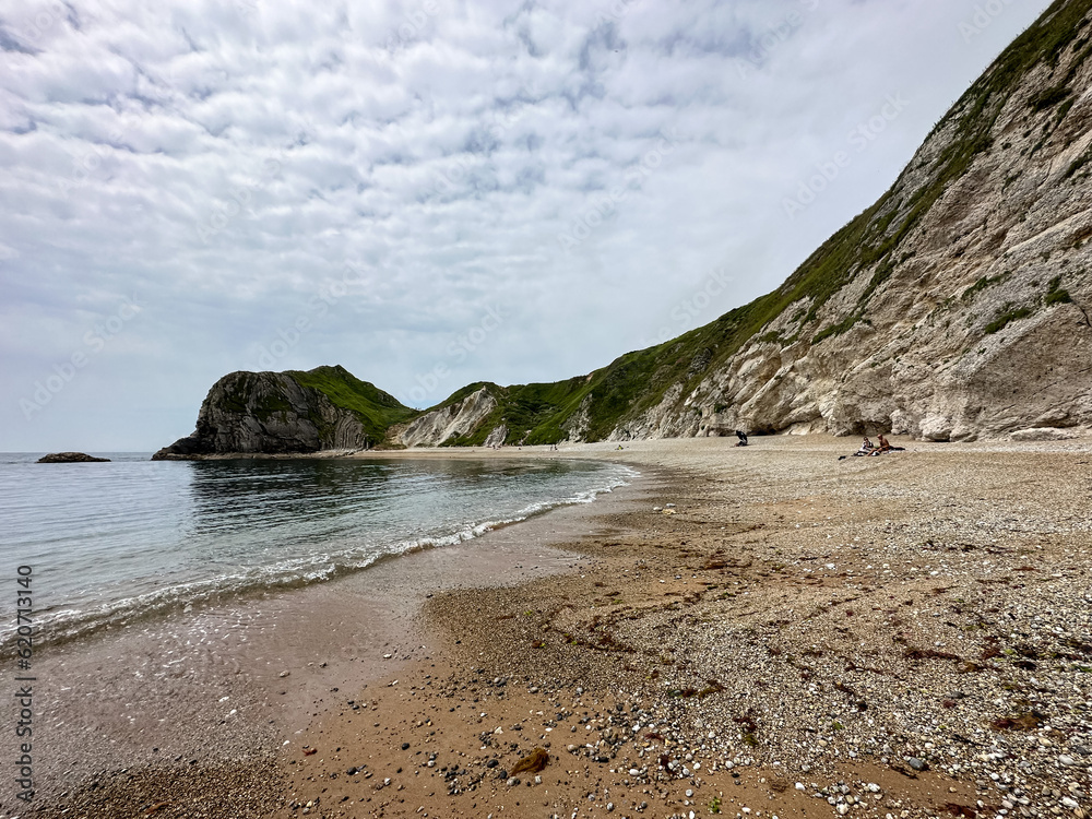 Dorset, UK. Man O'War Beach and Durdle Door on Jurassic Coast, England ...
