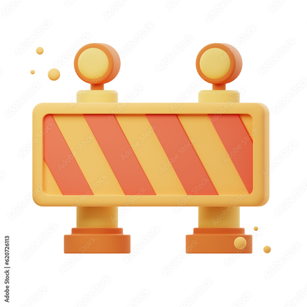 3D Illustration render of Road Block icon designs. Perfect for traffic ...