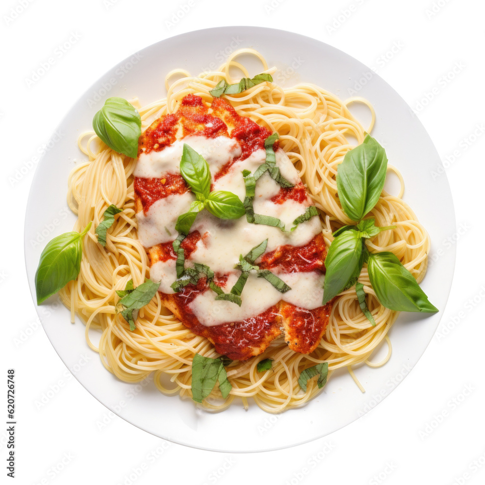 Delicious Plate of Chicken Parmesan Isolated on a Transparent ...