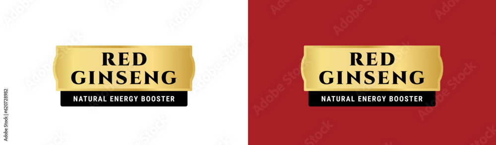 Red Ginseng label or Red Ginseng logo vector isolated in flat style ...