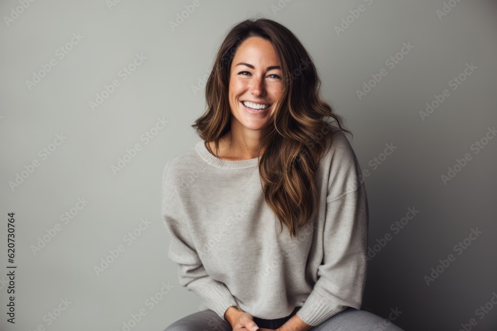 Lifestyle portrait photography of a satisfied woman in her 30s wearing ...