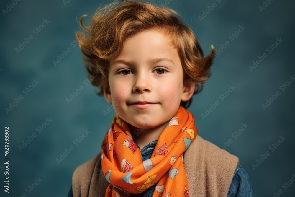 Lifestyle portrait photography of a tender child male wearing a foulard ...