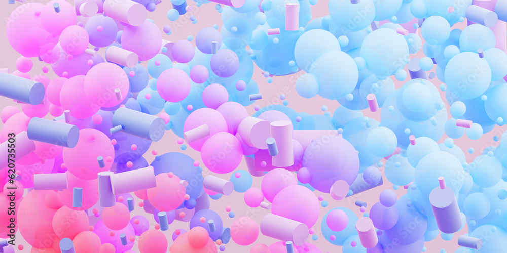 3d Illustration of multiple geometric objects Stock Illustration ...
