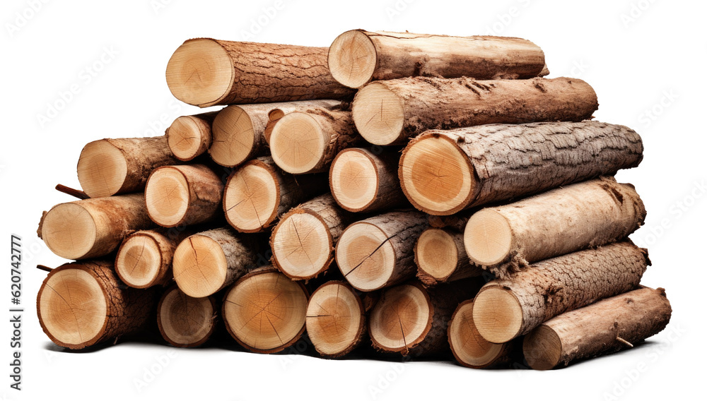 Timber Wood Log Pile Isolated on Transparent Background - Generative AI ...