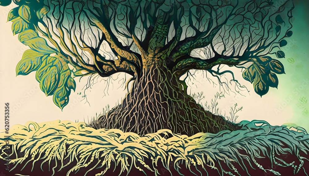 tree with roots texture, Wellpaper green, nature leaf spring Branches ...