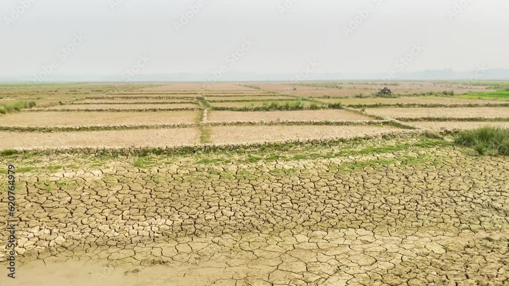 Farmland destroyed in barren arid severe drought. Climate change and ...