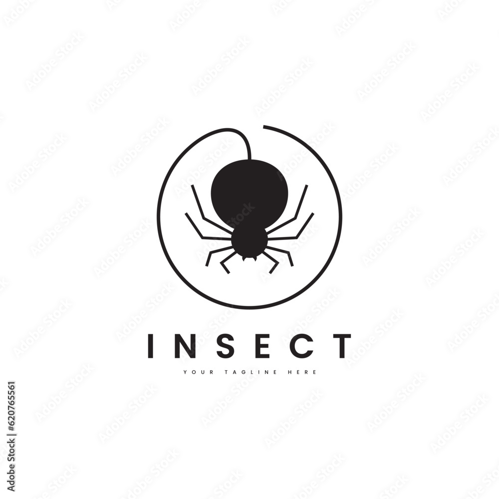 Insect spider logo. Spider with a circular frame, for logo with insect ...