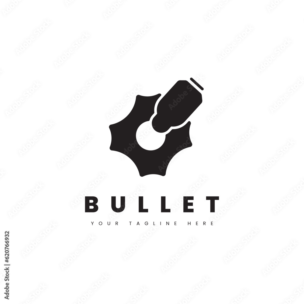 Bullet logo. Bullets that damage the wall, for logos with the theme of ...