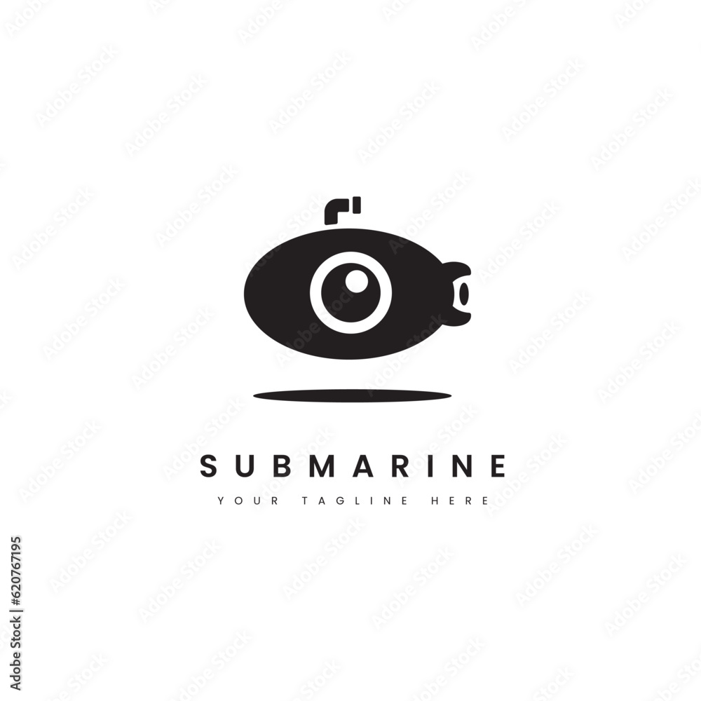 Submarine logo. Submarine with a simple window, for logo with marine ...
